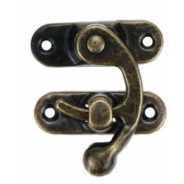 Lycxames - Set mit 6 dicken, antiken, massiven Bronze-Schmuckkästchen-Haken mit Verschluss (rechte Verschlussschnalle)--27x32cm