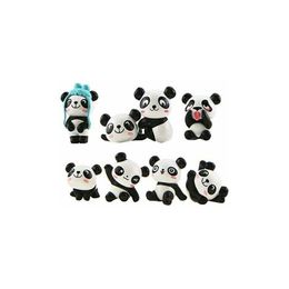 Eting - 1 Los mit 8 Stück Mini Tier Miniatur Panda Dekoration , Niedliche Spielzeug Actionfiguren Dekoration, diy Gartenpuppe
