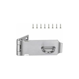 4 Inch Padlock Door Catch, Stainless Steel Finished With 8 Pieces Mounting Screws, For Doors, Windows, Warehouses, Etc.