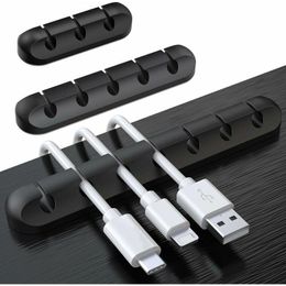 Tovbmup - Desktop-Kabel-Organizer-Clips, 3er-Pack Kabelhalter, Kabel-Organizer, Kabelmanagement, Kabelaufbewahrung für