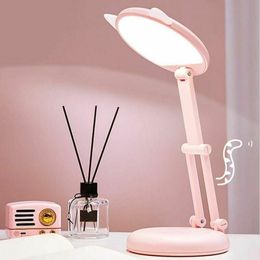 LED-Lampe, Kinder-Schreibtischlampe, Katzenohr-Rosa-Mädchen-Nachttischlampe, Tischlampen, einstellbare Helligkeit, Kinder-Schreibtischlampe,