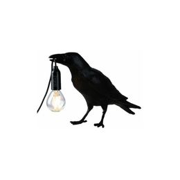 Amirror Smart Ug - Schwarz-Harz-Glücksvogel-Krähe-Wandlampe, Tischlampe, Nachtlampe, Schlafzimmer, Nachttisch, Wohnzimmer, Wandlampe, Heimdekoration