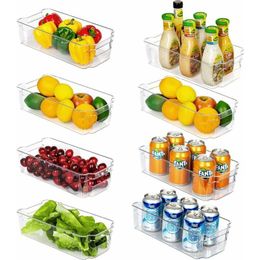 Kühlschrank Organizer 8er Set, Küche Aufbewahrungsbox & Organisation, Stapelbare Fridge Organizer Box, Kitchen bpa Frei Storage Ideal für Küchen,