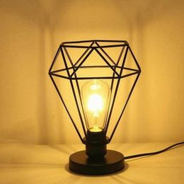 Moderne Industrial Diamond Cage Tischlampe, Stehlampe im Vintage Industrial Design, Nachttischlampe, Metall Cage Tischlampe, ohne Leuchtmittel,