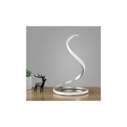 Moderne Spiral-Schreibtischlampe (Silber), stufenlos dimmbare Nachttischlampe, 3 warme Farben Nachttischlampe, Schlafzimmer, Wohnzimmer, Büro,