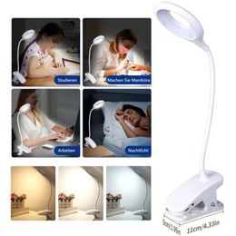 Xiiw - led Klemmleuchte dimmbar Schreibtisch-Lampe Bettlampe Leselampe