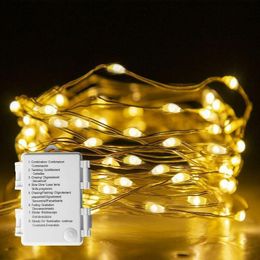 Lichterkette Batteriebetrieben mit 8 Modi 50 LEDs Lichterketten Kupferdraht Licht Wasserdicht für Gartendekoration im Freien Innenhochzeitsparty