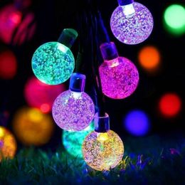 Solar Lichterkette, 7m 50 led Weihnachtsbeleuchtung mit 8 Beleuchtungsmodi, wasserdichte Kristallkugel Lichterkette für Weihnachten, Garten, Terrasse