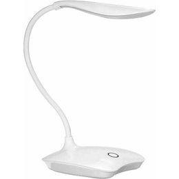 Tovbmup - Touch-Dimmer LED-Schreibtischlampe mit 3 Helligkeitsstufen, Schreibtischlampe mit flexiblem Schwanenhals, Tageslicht, Nachttischlampe zum