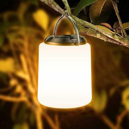 Tovbmup - Wiederaufladbare Campingleuchte, wiederaufladbare LED-Campingleuchte – warmweißes Licht, einstellbare Helligkeit, wasserdichte tragbare