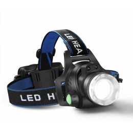 Stirnlampe, wiederaufladbare USB-LED-Stirnlampe, wasserdichte T6-Stirnlampe mit 4 Modi und verstellbarem Stirnband, perfekt für Camping, Wandern,