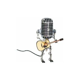 Amirror Smart Ug - Retro-Vintage-Mikrofon-Schreibtischlampe, Touch-Dimmer, charaktergelbe Gitarren-Schreibtischlampe