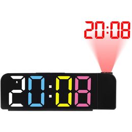 Digitaler Wecker, einfacher Projektionswecker, LED-Anzeige mit großer Schrift, elektronischer Uhrenstil