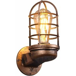 LONGZIMING Retro-Wandlampe, Vintage-Industriebeleuchtung, rustikale Wandlampen, Draht, Metallkäfig, Wandleuchte, Innenbereich, Zuhause, Retro-Leuchte