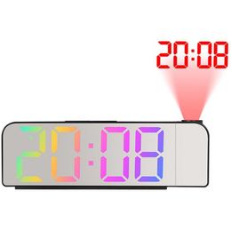 Einfacher Projektionswecker, LED-Anzeige mit großer Schrift, elektronische Uhr, digitaler Wecker-Stil