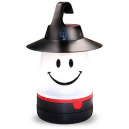 Smiley-Gesichtslampe, kreatives Zeltzubehör für Kinder, Campingzeltlampe, schwarz