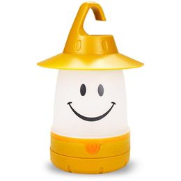 Smiley-Lampe, kreatives Zeltzubehör für Kinder, Campingzeltlampe, gelb