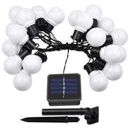 Amirror Smart Ug - Solarbetriebene LED-Lichterkette, wasserdichte Terrassenbeleuchtung, langlebige Außenbeleuchtung, Verandaleuchten, 3,8 Meter