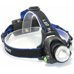 Tovbmup - 8000 Lumen T6/L2 LED-Stirnlampe, wiederaufladbar, 3 Modi, zoombar, wasserdicht, Stirnlampe, Taschenlampe, Stirnlampe