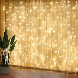 3m 3m LED-Lichterketten, 8 Beleuchtungsmodi, IP44 wasserdicht, Weihnachtsdekoration, Fenster, Hochzeit, Geburtstag, Zuhause, Terrasse