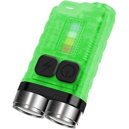 Usb wiederaufladbarer Schlüsselanhänger, tragbares helles Licht, Mini-Taschenlampe, fluoreszierend