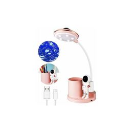 Amirror Smart Ug - 5-W-LED-Schreibtischlampe für Kinder, kabellos, dimmbar, wiederaufladbar, Tischlampe mit Stifthalter und Projektion, flexibles