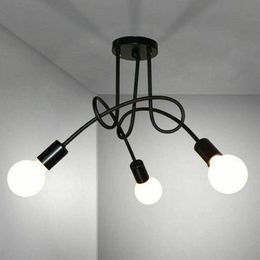 Moderne Deckenleuchte, E27 Vintage Deckenlampen aus Eisen, 3-flammiger LED-Kronleuchter für Küche, Restaurant, Wohnzimmer