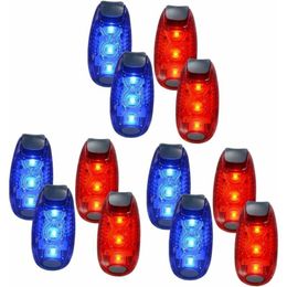 LONGZIMING - 12 Stück LED-Taschenlampen, LED-Lauflichter, LED-Anhänger-Rücklichter, Blitzlicht, Rennrad-Rücklicht, MTB-Rücklicht, Rücklicht, Armlampe