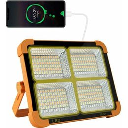 100W 10000LM wiederaufladbarer LED-Flutlicht, tragbares Laternen-Arbeitslicht mit Solarpanel, 16500mAh wiederaufladbare USB-Lampe, für Camping,