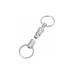 Schlüsselanhänger aus vernickeltem Metall, teilbar in 2 Ringe ø 2,5 cm-eCLUTCH, Silber ha