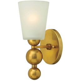 etc-shop - Wandlampe Leuchte Stahl Glas Messing h 29,8 cm Flurleuchte Treppenlampe