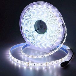 LONGZIMING 12V LED-Streifen Kaltweiß 6000K, 5 Meter flexibel 300 LEDs 5050 smd IP65 Wasserdichter LED-Streifen