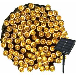 22 m Solar-Lichterkette, 200 LEDs, 8 Lichterketten, ideal für Party, Hochzeit, Geburtstag und Garten im Freien (warmweiß, 1 Stück)
