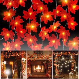 LONGZIMING Maple Lights,6M 40 led Maple Leaf Lichterketten,Ahornblatt Lichterketten,Herbst Lichterketten,für
