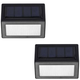 Solar-Außenleuchten, 6 LED-Solar-Wegleuchten, Garten-Hintertür-Sicherheitsleuchten, warmes Licht, 2er-Pack