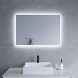Badspiegel mit led Beleuchtung Licht Spiegel 100x70cm echos Typ b Touch Sensor Dimmbar Spiegelheizung Kaltweiß 6400K Aquabatos
