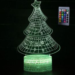 3D-Tischlampe der Weihnachtsbaumserie, led, kreatives Geschenk, buntes Touch-Nachtlicht mit Fernbedienung, MY-643