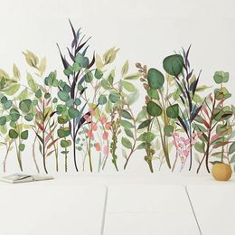 Tropische Pflanzen Grüne Blätter Wandaufkleber für Wohnzimmer Schlafzimmer Kinderzimmer Klassenzimmer Büros Wandtattoos Kunstwandbilder