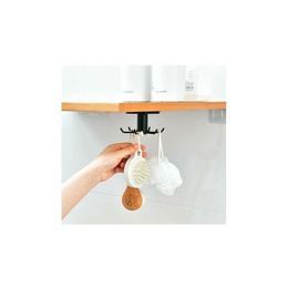 Handtuchhalter drehbarer Aufbewahrungshaken Organizer – unter Schrank oder Regal 6 in einem Klebehaken kompatibel mit hängendem