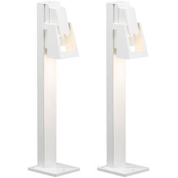 Konstsmide 2er-Set Wegeleuchten potenza, Aluminium weiß, GU10-Sockel, Höhe 100 cm, IP54