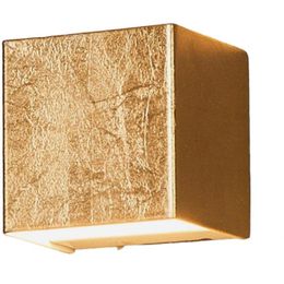LINDBY - LED-Wandlampe Quentin, gold, 9 cm breit - gold