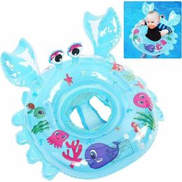 Tovbmup - Baby-Schwimmring, Babyboje, Babykrabben-Sitzpool, Babyboje, aufblasbare Poolboje, Baby-Pool-Spielzeug-Geschenk, geeignet für Babys von 6