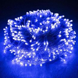 100M 1000 led Weihnachten led Lichterketten Outdoor Fairy Girlande Urlaub Hochzeit Party Fairy Girlande Light-Blue100M800LEDS