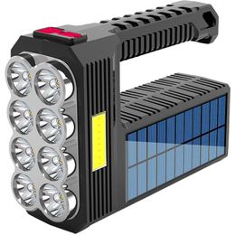 Ultrahelle Anti-Fall-LED-Taschenlampe für den Außenbereich, tragbarer Scheinwerfer mit großer Reichweite, 8 Köpfe + USB-Aufladung
