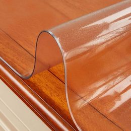 Lycxames - Transparente rechteckige PVC-Weichglas-Tischdecke, 1,5 mm Tischschutz, wasserdichte/ölbeständige Tischdecke, für Couchtische,