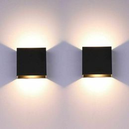 Led Wandleuchte 6W Aluminium Indoor Up and Down Wandleuchte Schwarz Wohnzimmer Schlafzimmer Küche Warmweiß