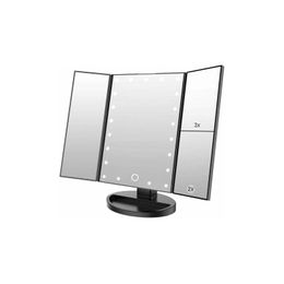 Amirror Smart Ug - Make-up-Spiegel mit 22 Lichtern, LED-Kosmetikspiegel mit 2-facher/3-facher Vergrößerung, Touchscreen, tragbarer beleuchteter