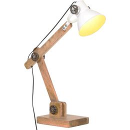 LONGZIMING Schreibtischlampe Industriestil Weiß Rund 58x18x90 cm E27