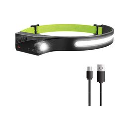 LYCXAMES Scheinwerfer, weißes Licht 230° COB USB wiederaufladbar, LED-Scheinwerfer, breiter Strahl, mit Bewegungssensor und heller wasserdichter
