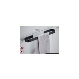 Handtuchhalter schwarz ohne bohren 45 cm, Premium Handtuchhalter Bad selbstklebend wandmontiert Handtuchhalter Badzubehör, für Bad Küche Toilette